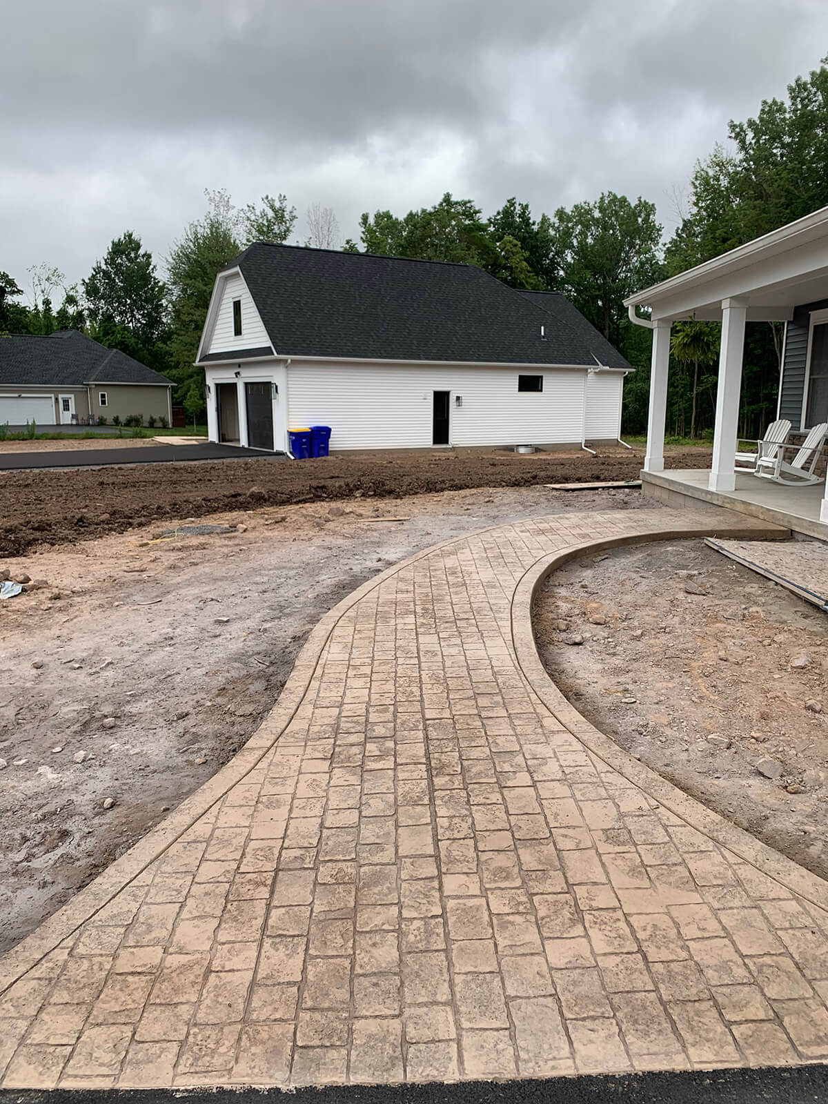 Mayan Cobblestone Stamped Concrete European Fan Pattern Photo Gallery